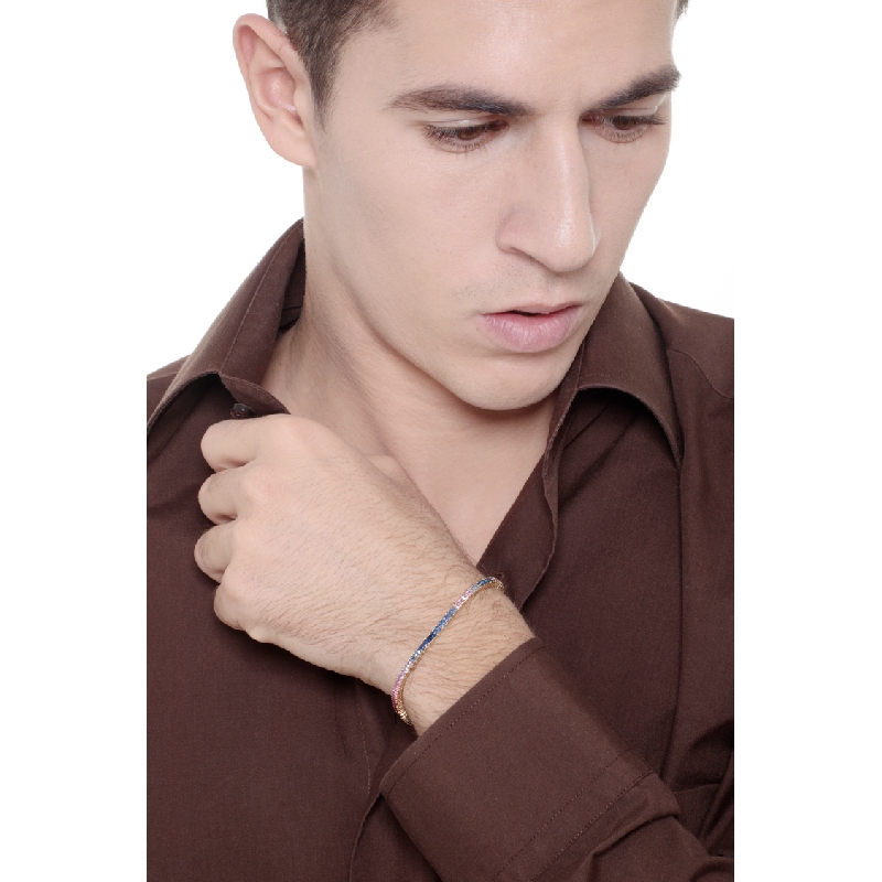 Tennis Armband mit mehrfarbigen Saphiren | GV